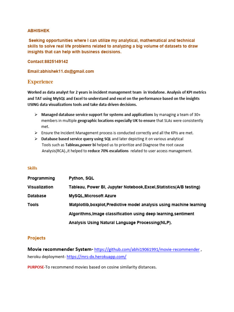 Data Analyst Career Profile | PDF | Data Analysis | Databases