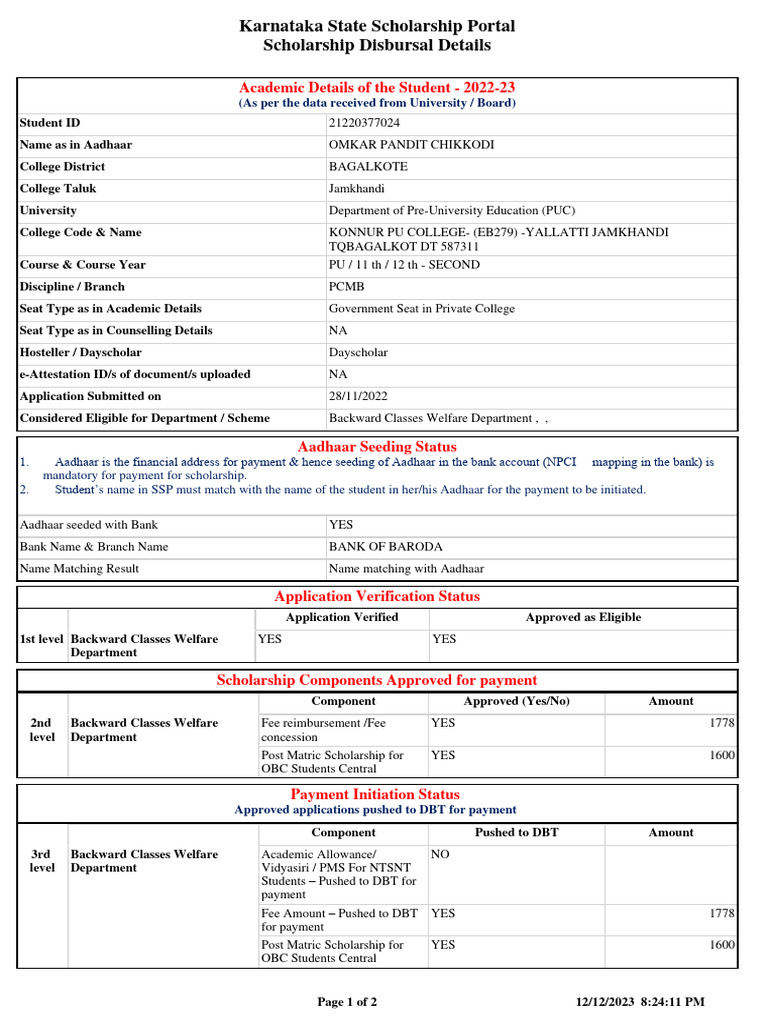 Student Status | PDF