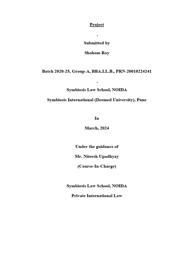 20010224241- PIL Project | PDF | Adoption | Convention On The Rights Of ...