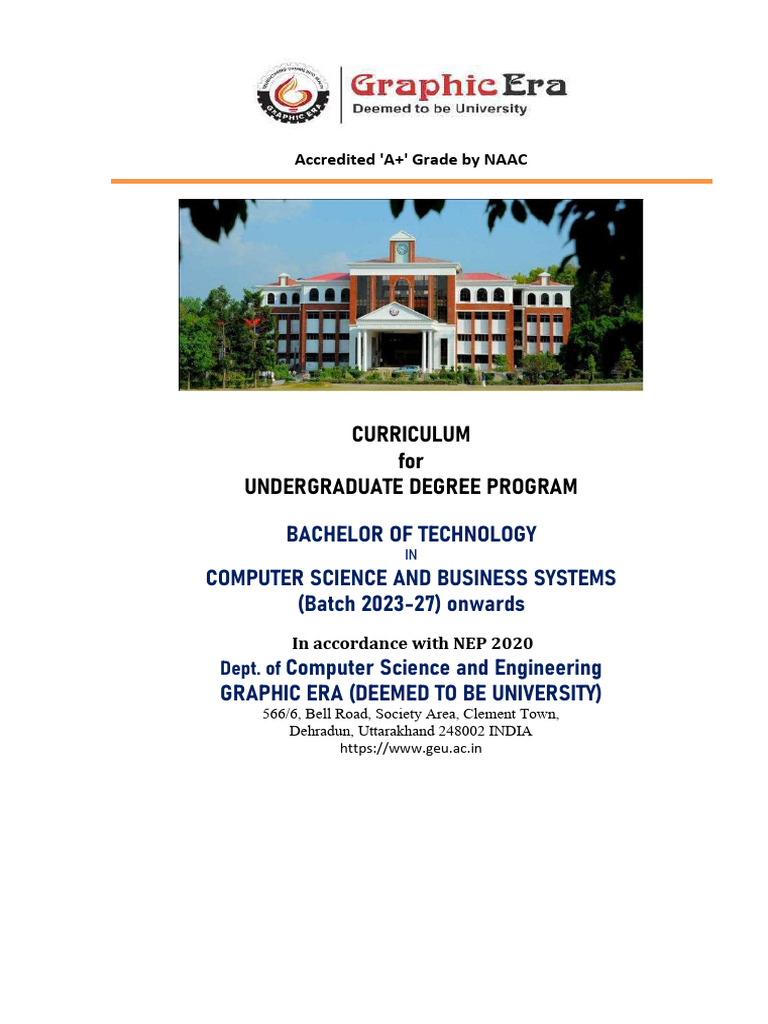 B.Tech CS BS NEP Curricular Structure - Compressed | Download Free PDF | Engineering | Methodology