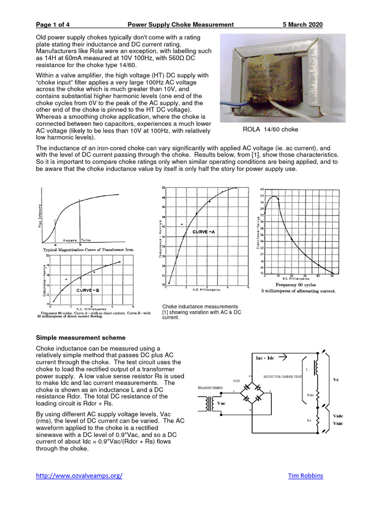 Choke Measurement | PDF | Rectifier | Power Supply