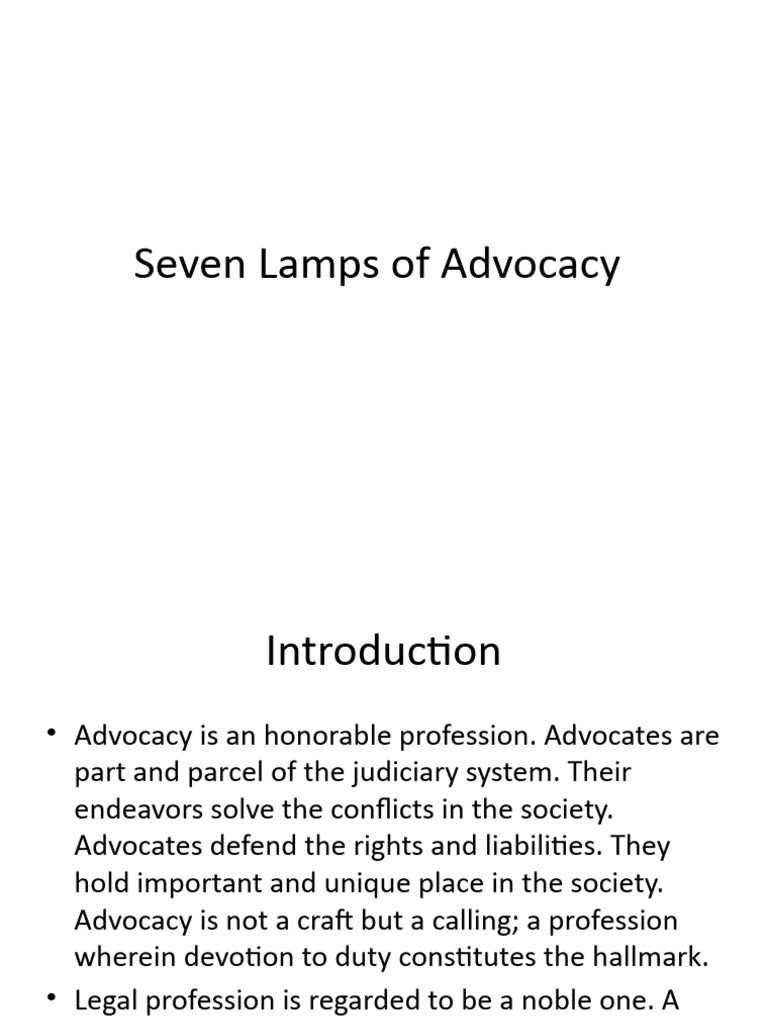 Seven Lamps of Advocacy | PDF | Rhetoric | Advocate