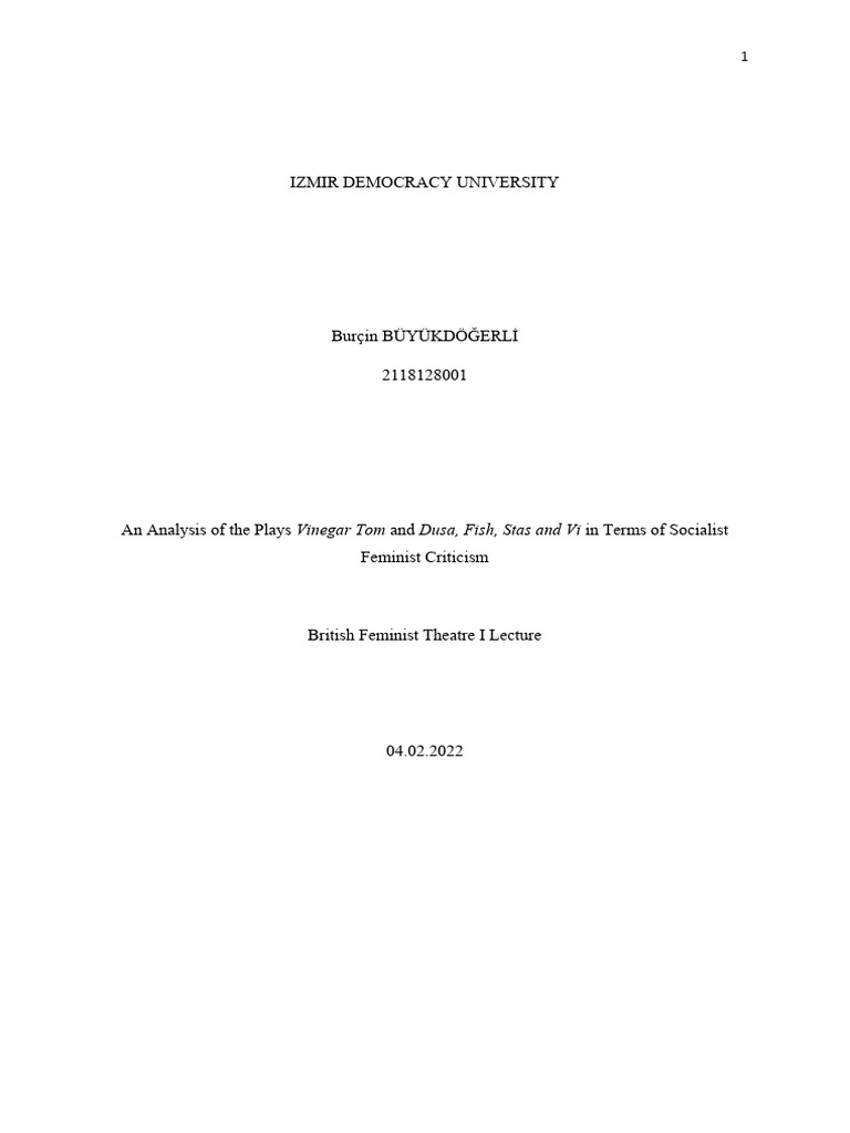 Vinegar Tom and Dusa, Fish, Stas and Vi | PDF | Feminism | Gender Studies
