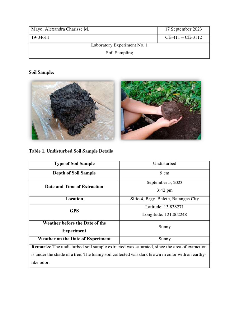 CE411-Laboratory 1A | PDF | Soil | Experiment