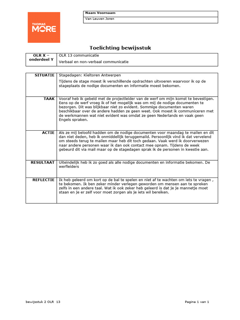 Bewijsstuk 2 Olr 13 | PDF