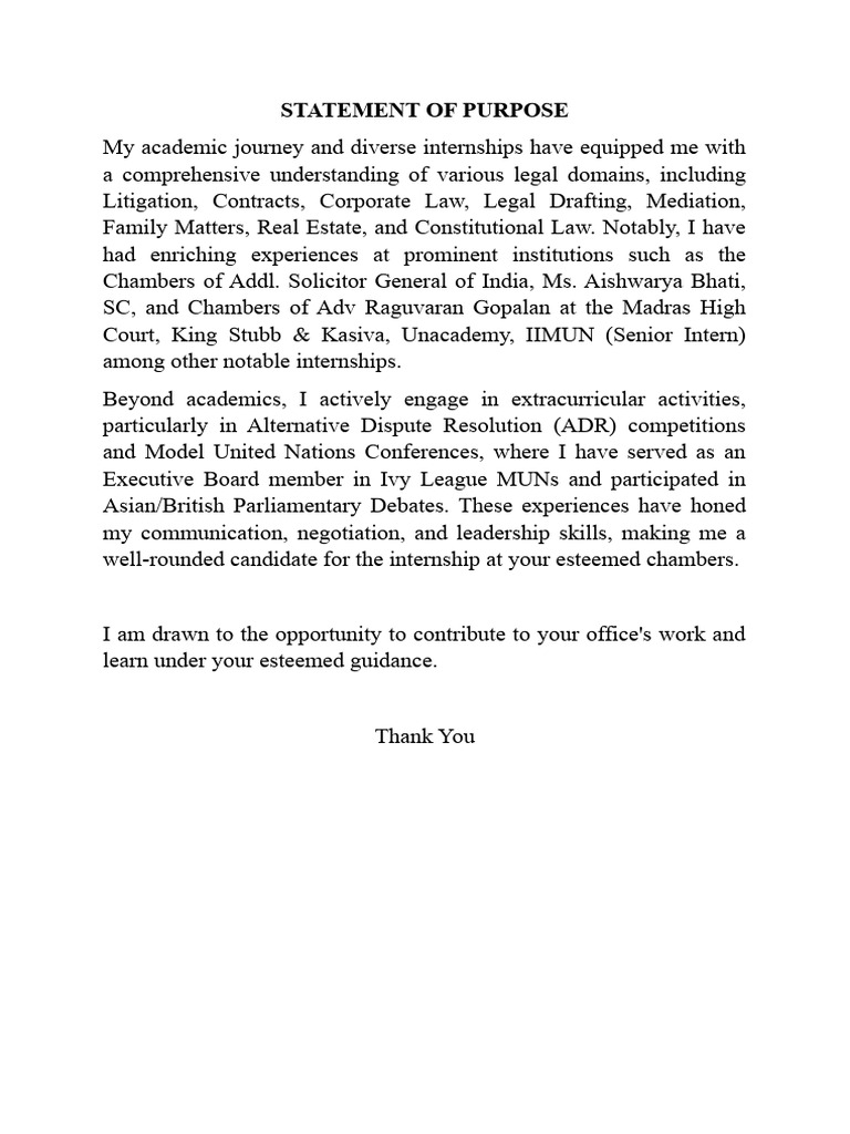 Statement of Purpose | PDF