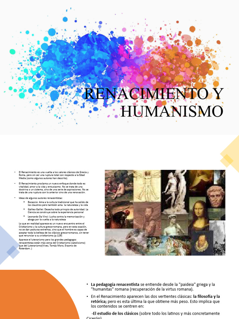 Renacimiento y Humanismo | PDF | Renacimiento | Pedagogía