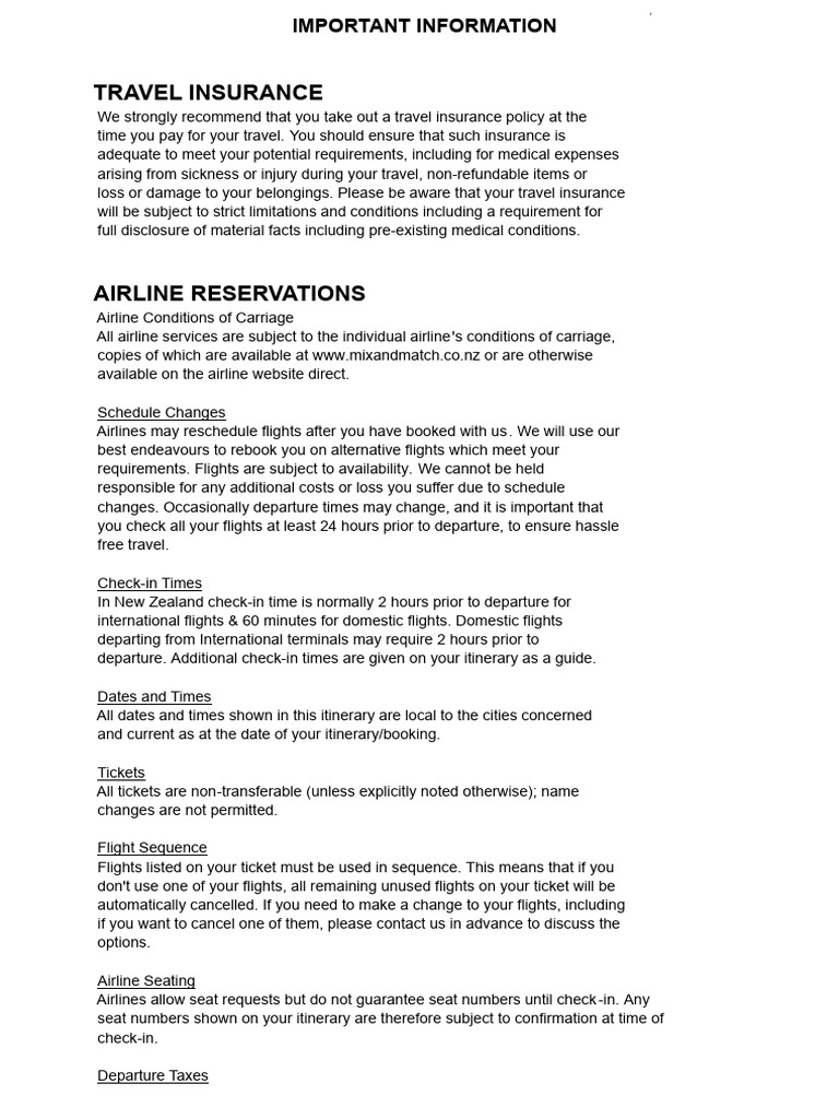 Important Traveller Information | PDF | Travel Visa | Frequent Flyer ...