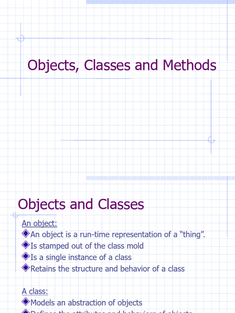 Objects Class Methods Pdf Class Computer Programming Method Computer Programming 
