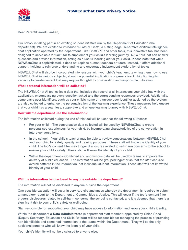 Data Privacy Notice For Parents | PDF | Artificial Intelligence ...