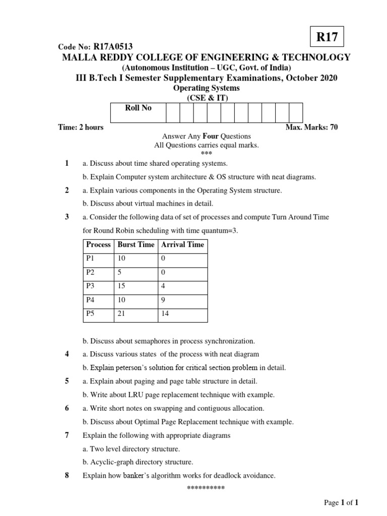 Question_Bank_OS | PDF | Scheduling (Computing) | Process (Computing) Question_Bank_OS | PDF | Scheduling (Computing) | Process (Computing)