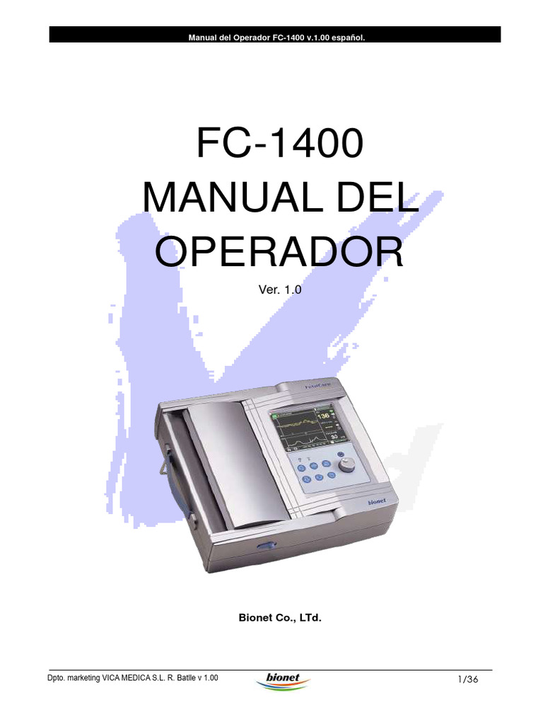 ECG Bionet FC-1400 | PDF | Ultrasonido | Comisión Electrotécnica Internacional