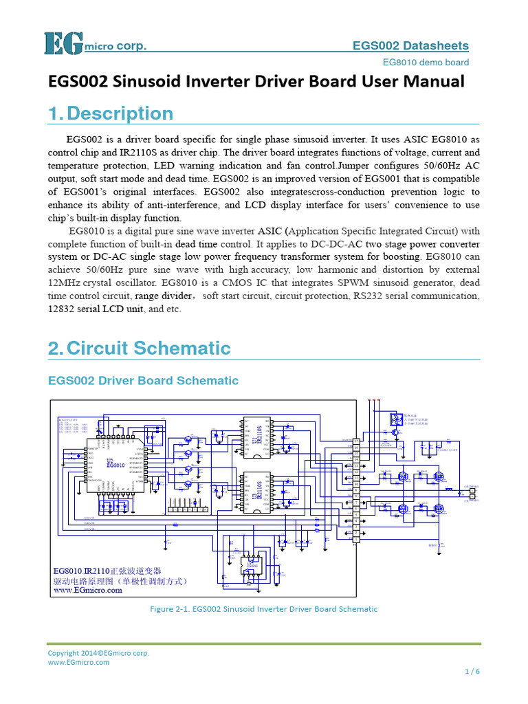 EGS002 Inverter Digitale A Onda Sinusoidale Pura 1 | PDF | Power ...