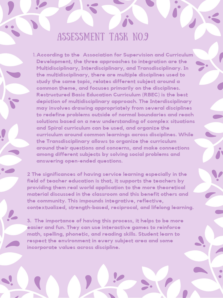 Approaches to Curriculum Integration | PDF