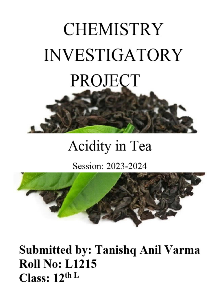Acidity in Tea 20 Final | PDF | Tea | Drink