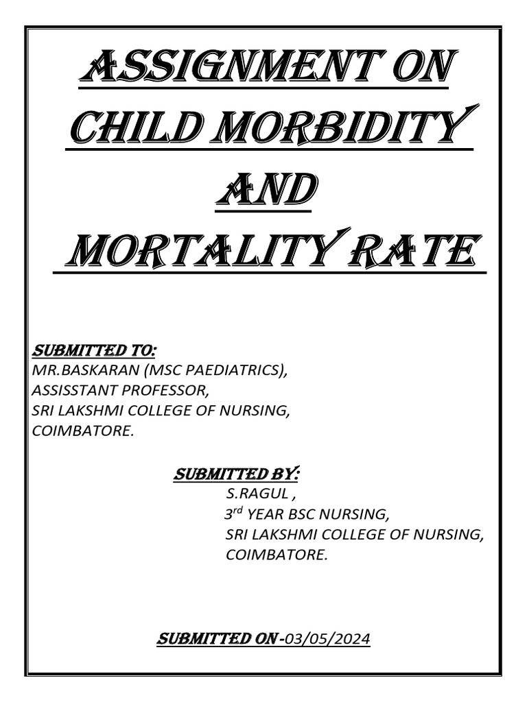 Child Morbidity and Mortality | PDF | Medical Statistics | Epidemiology