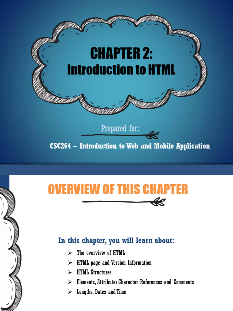Chap 02 - Intro To HTML | PDF | Html | Html Element