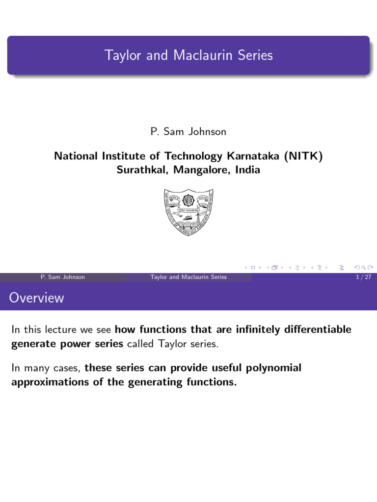 Taylor and Maclaurin Series | PDF | Power Series | Analysis