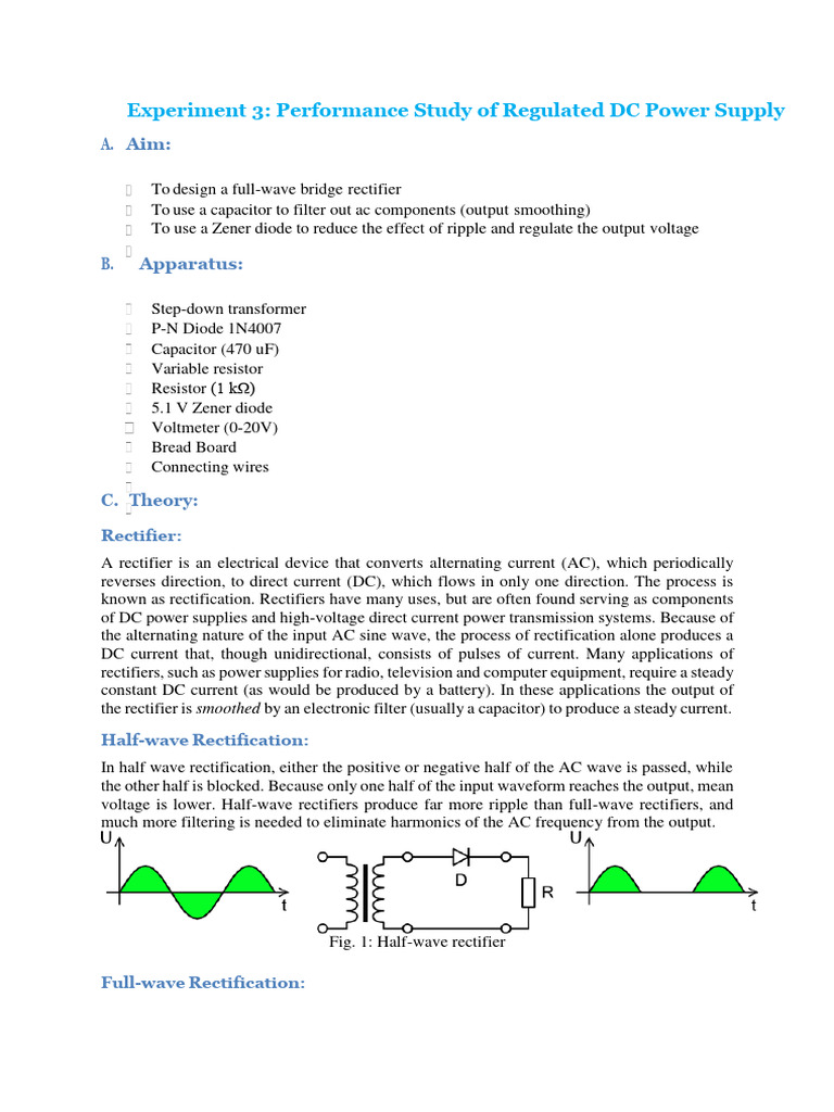 Exp 3 | PDF | Rectifier | Direct Current