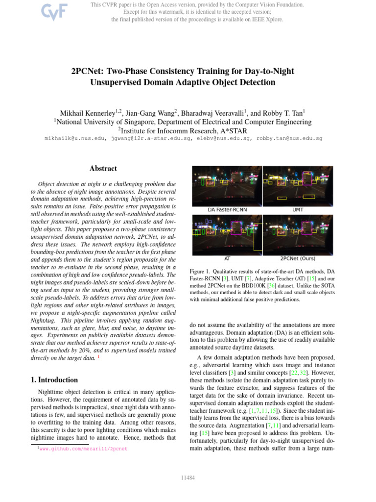 2PCNet Two-Phase Consistency Training for Day-To-Night Unsupervised ... 2PCNet Two-Phase Consistency Training for Day-To-Night Unsupervised ...