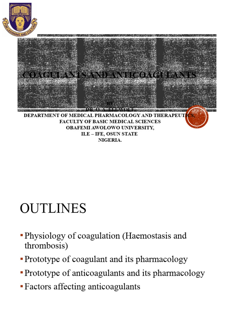 Coagulants and Anticoagulants Overview | PDF | Coagulation | Thrombus