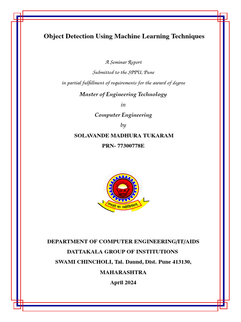 Object Detection Using Machine Learning Techniques | PDF | Image Segmentation | Applied Mathematics