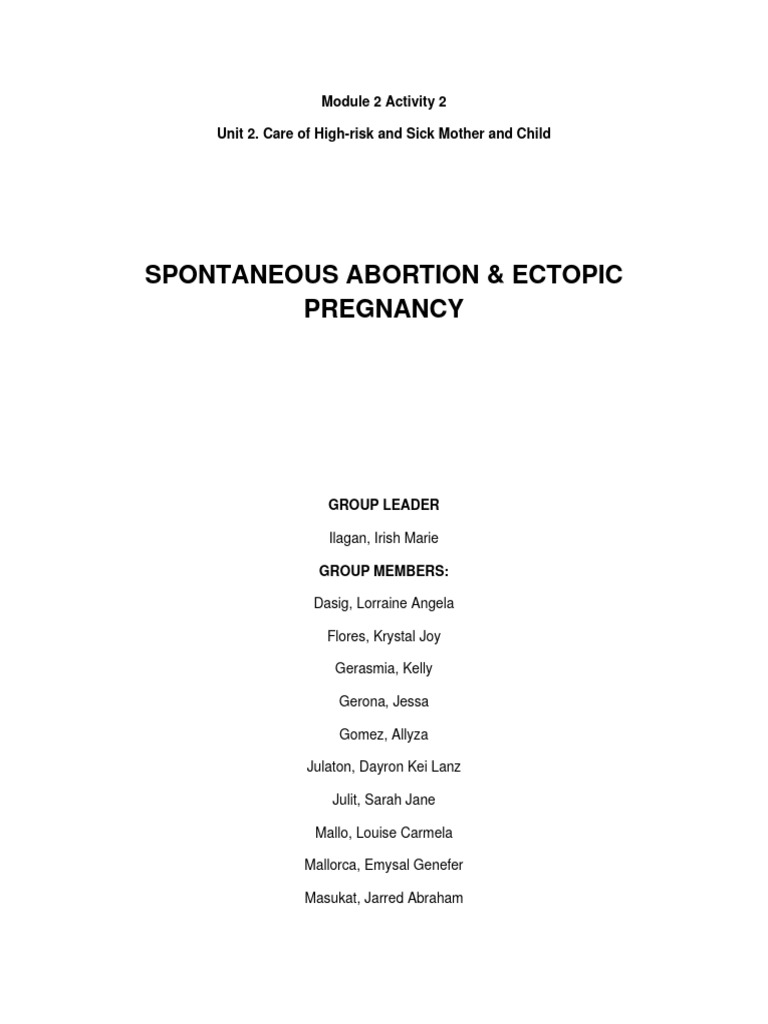 Module 2 Activity 2 Group 2 | Download Free PDF | Miscarriage | Pregnancy