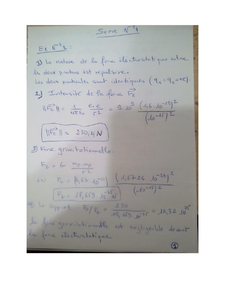 Corrigé Séries 1 Et 2 | PDF