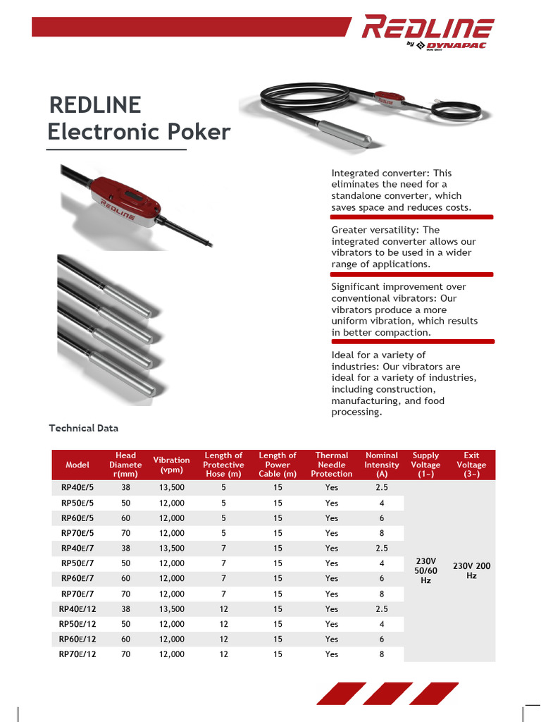 REDLINE Electronic Poker Data Sheet | PDF | Mains Electricity ...