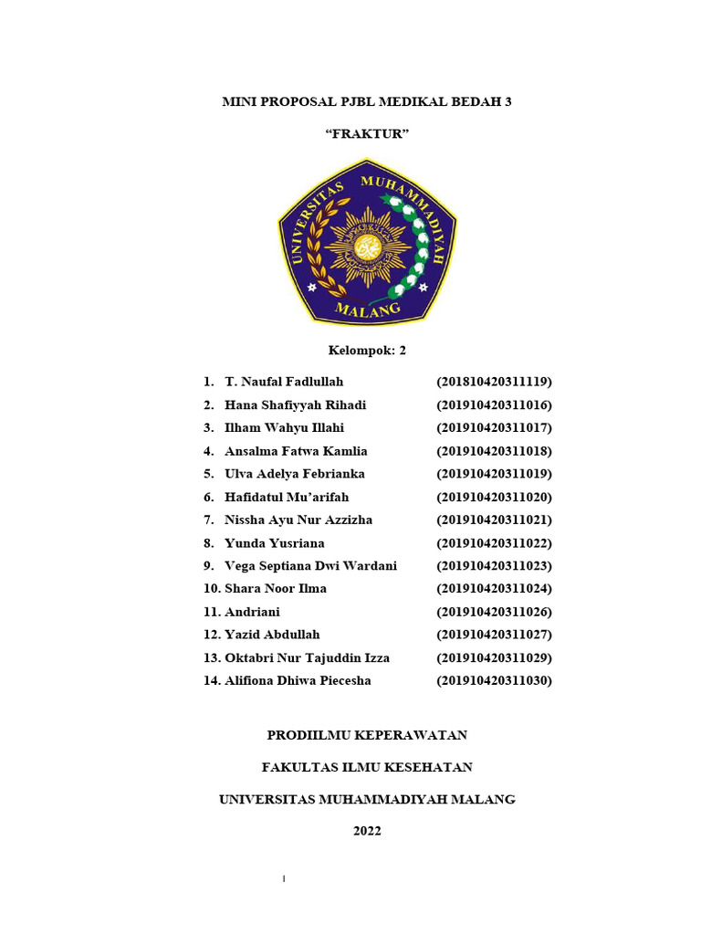 Lap Minprop PJBL KMB3 KLP2 Fraktur Psik A 2019 | PDF