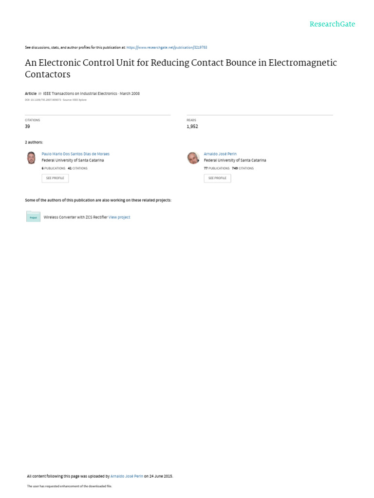 Electronic Control Unit for Contactors | PDF | Inductance | Inductor