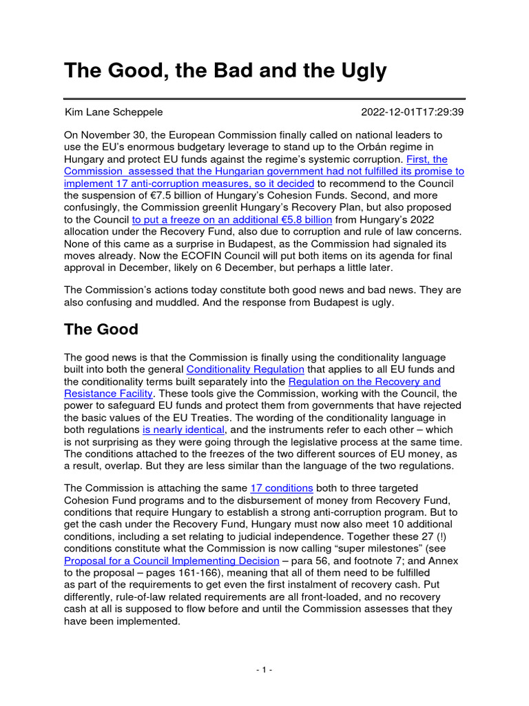 The Good The Bad and The Ugly | PDF | European Union | Hungary