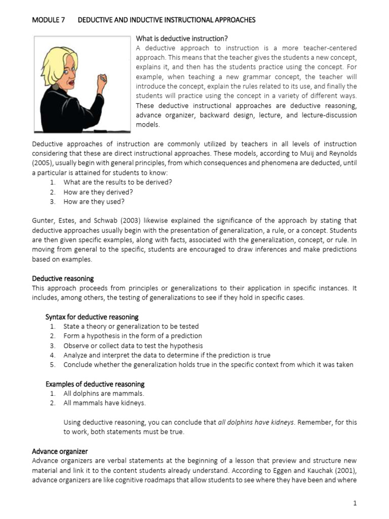 Module 07 Deductive Inductive Approaches | PDF | Inquiry | Learning
