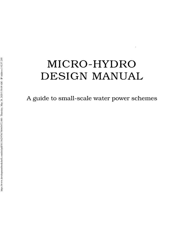 Micro Hydro Design Manual | PDF