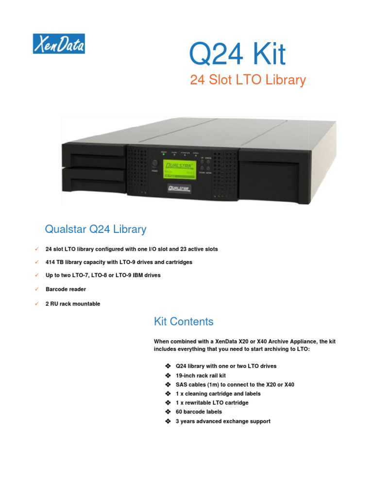 Q24 LTO Library Kits | PDF | Computer Data Storage | Recording Devices