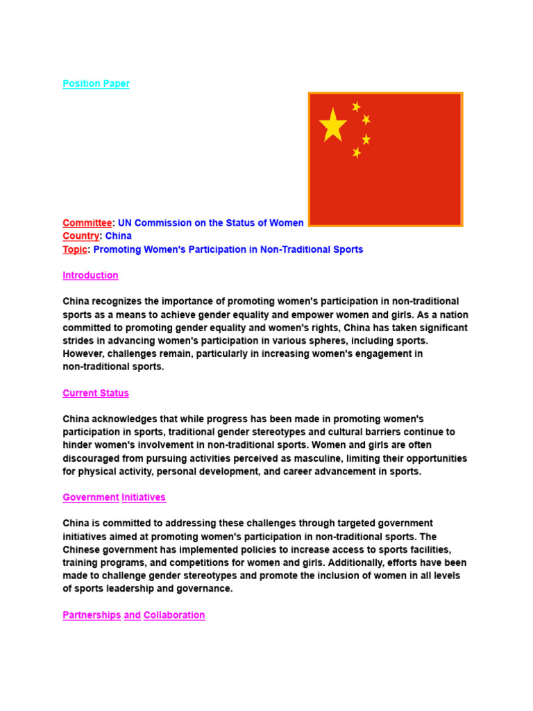 China Position paper | PDF