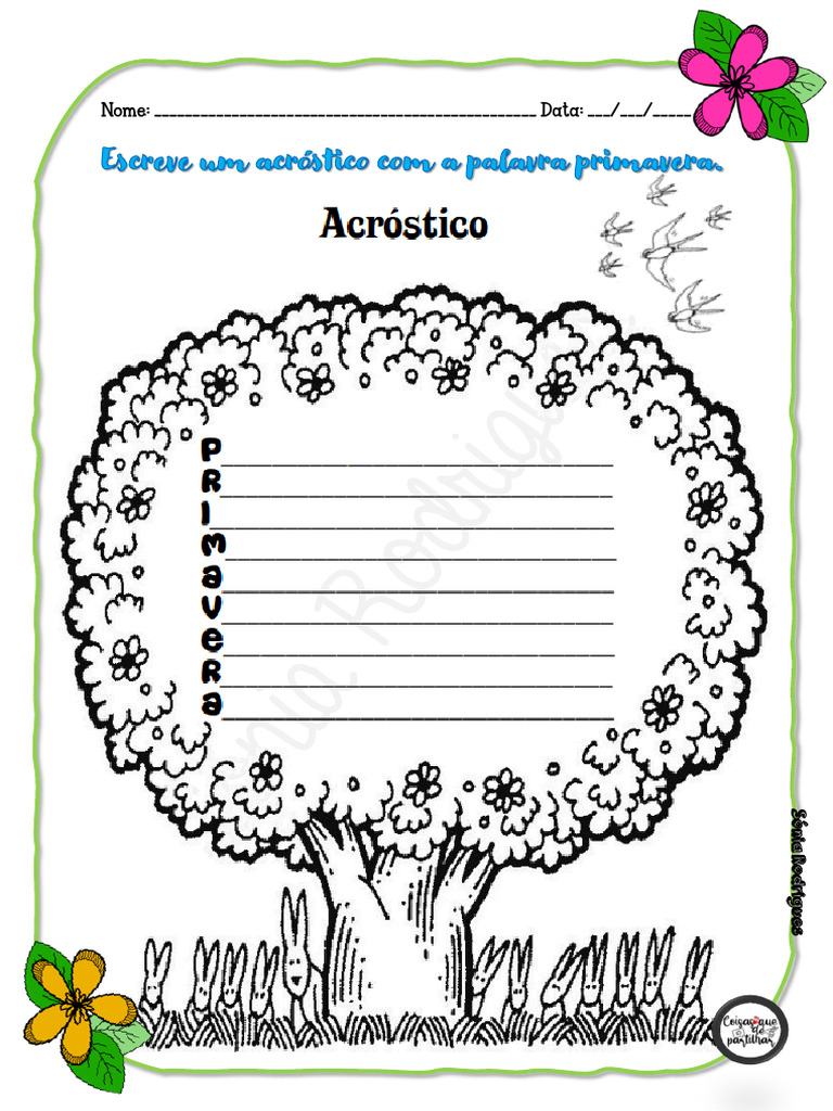 Acróstico Da Palavra Primavera | PDF | Ciências Sociais | Estilo de vida