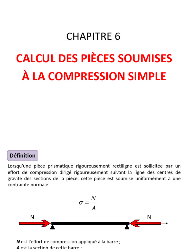 Diapos - Chapitre 6 Compression | PDF | Flambage | Résistance des matériaux