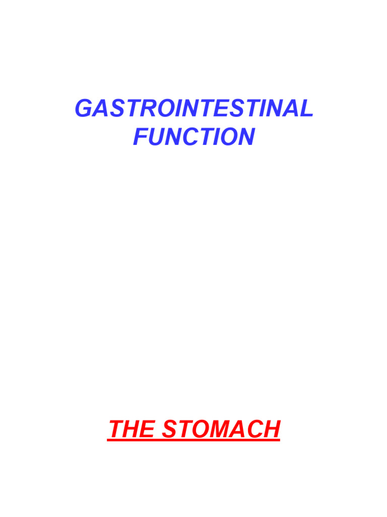 Gastrointestinal Function | PDF | Stomach | Digestive System