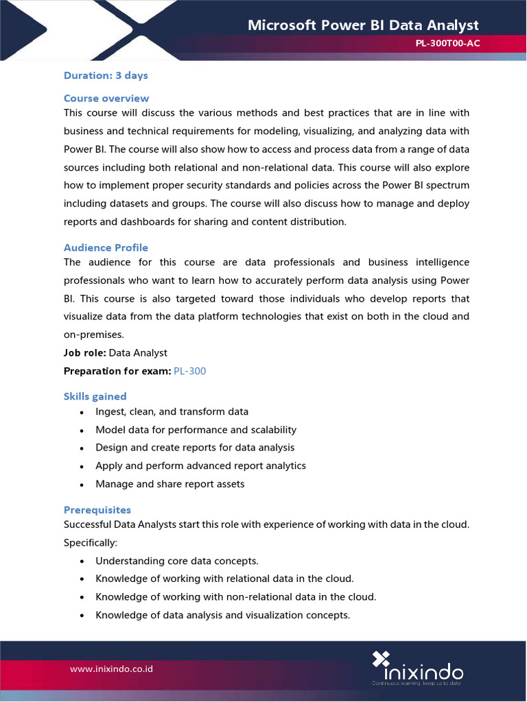 Microsoft Power BI Data Analyst | PDF | Data Analysis | Data