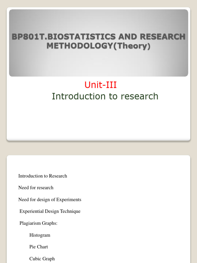 Final - Biostatistics and Research Methodology - Unit III | PDF | Mann ...
