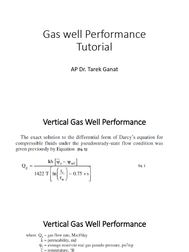 Gas Well Performance Toturial | PDF