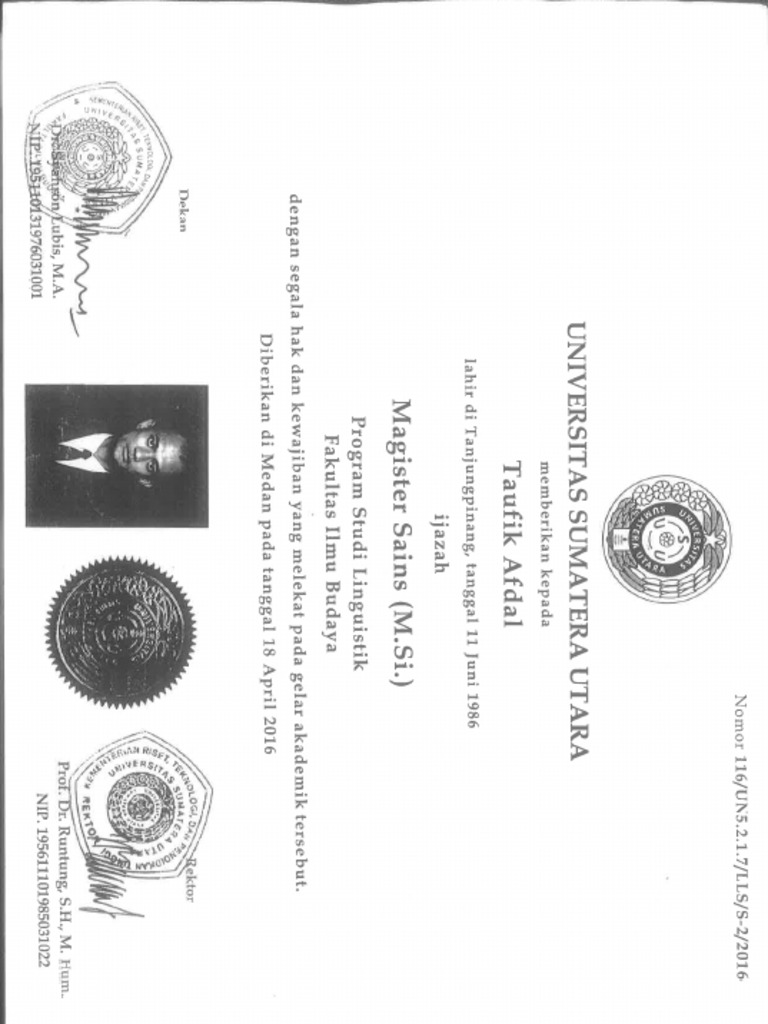 Ijazah s2 Linguistik Fotokopi | PDF