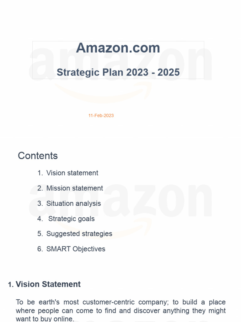 Amazon Strategic Plan 2023 2025 | PDF | Retail | Business Economics