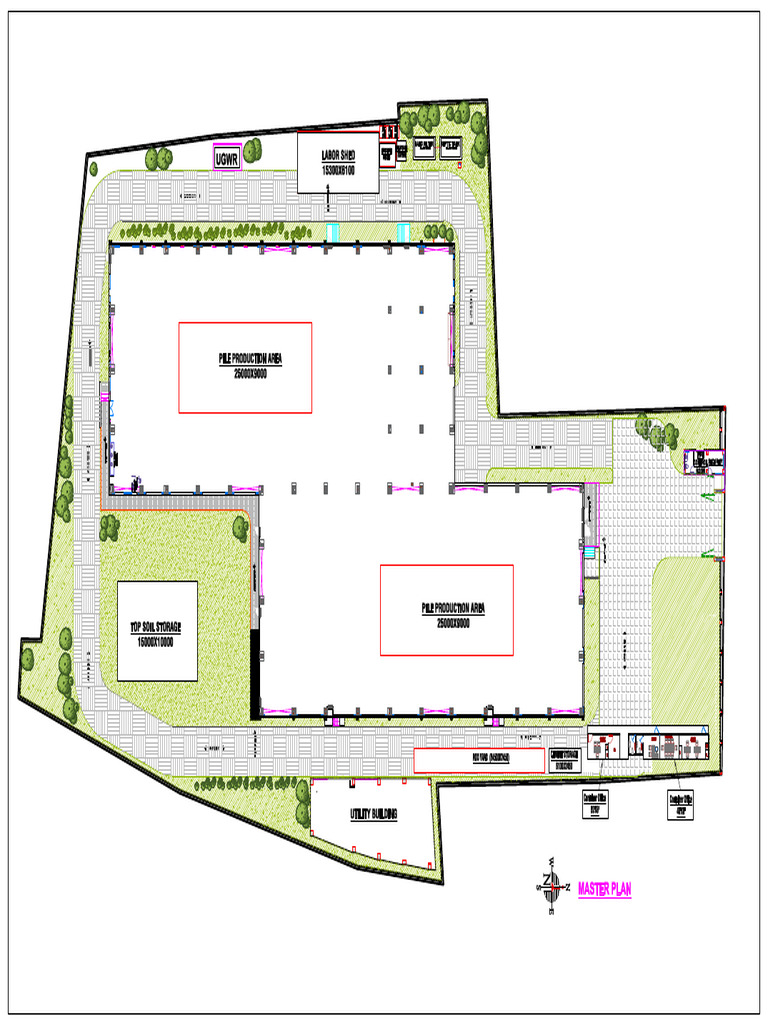 Masterplan with site office & Labor Shed Plan | PDF