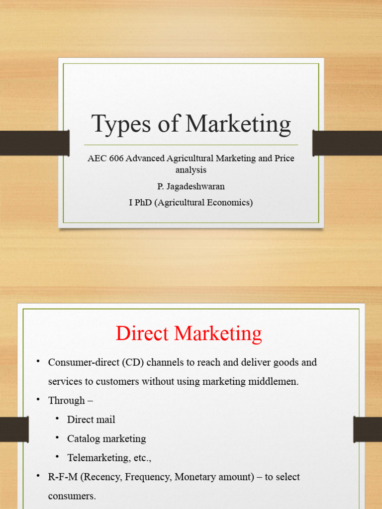 Types of Marketing | Download Free PDF | Marketing | Direct Marketing
