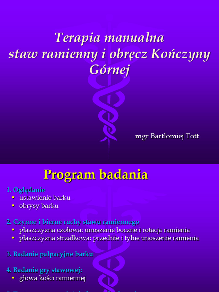 1.7. TERAPIA MANUALNA Staw Ramienny I Obręcz KG | PDF