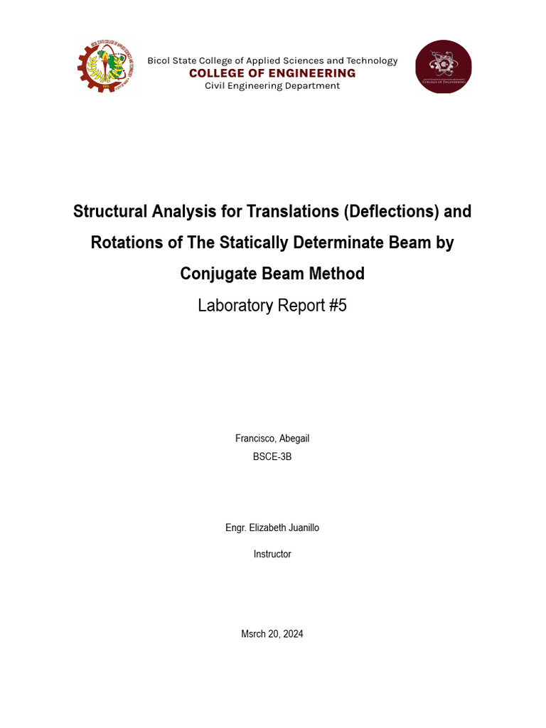 Laboratory Exercise No.5 (CENG121) | PDF | Beam (Structure) | Structural Analysis
