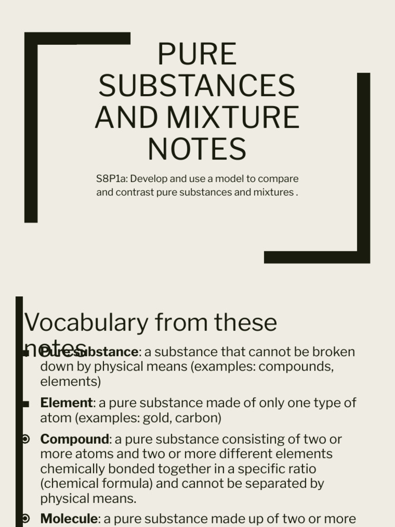 Pure Substances Mixtures and Solutions 2017 | PDF | Mixture | Chemical ...