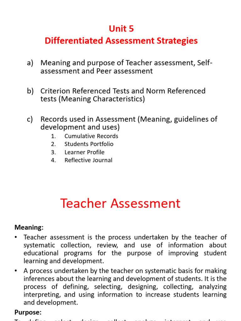 Unit 5- Assessment of Learning | PDF | Educational Assessment | Learning